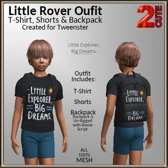 Second Life Marketplace - Little Rover Outfit [2cute] Little Explorer ...